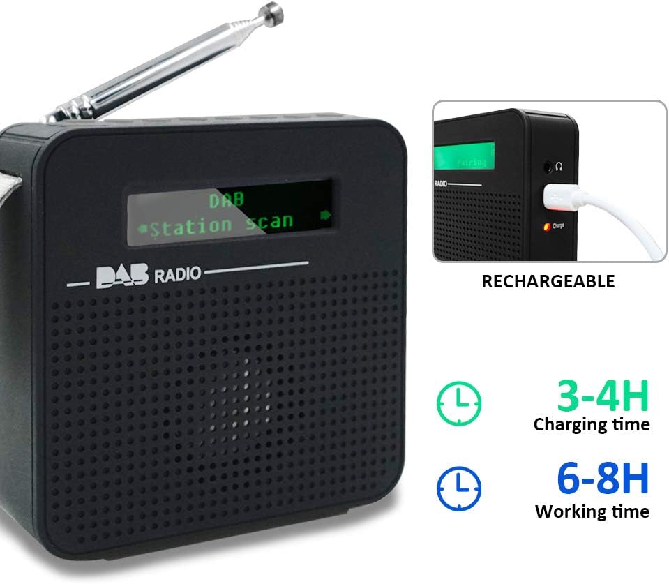 Maxesla DAB Radio with Bluetooth, Small DAB/DAB+ FM Digital Radio LCD ...