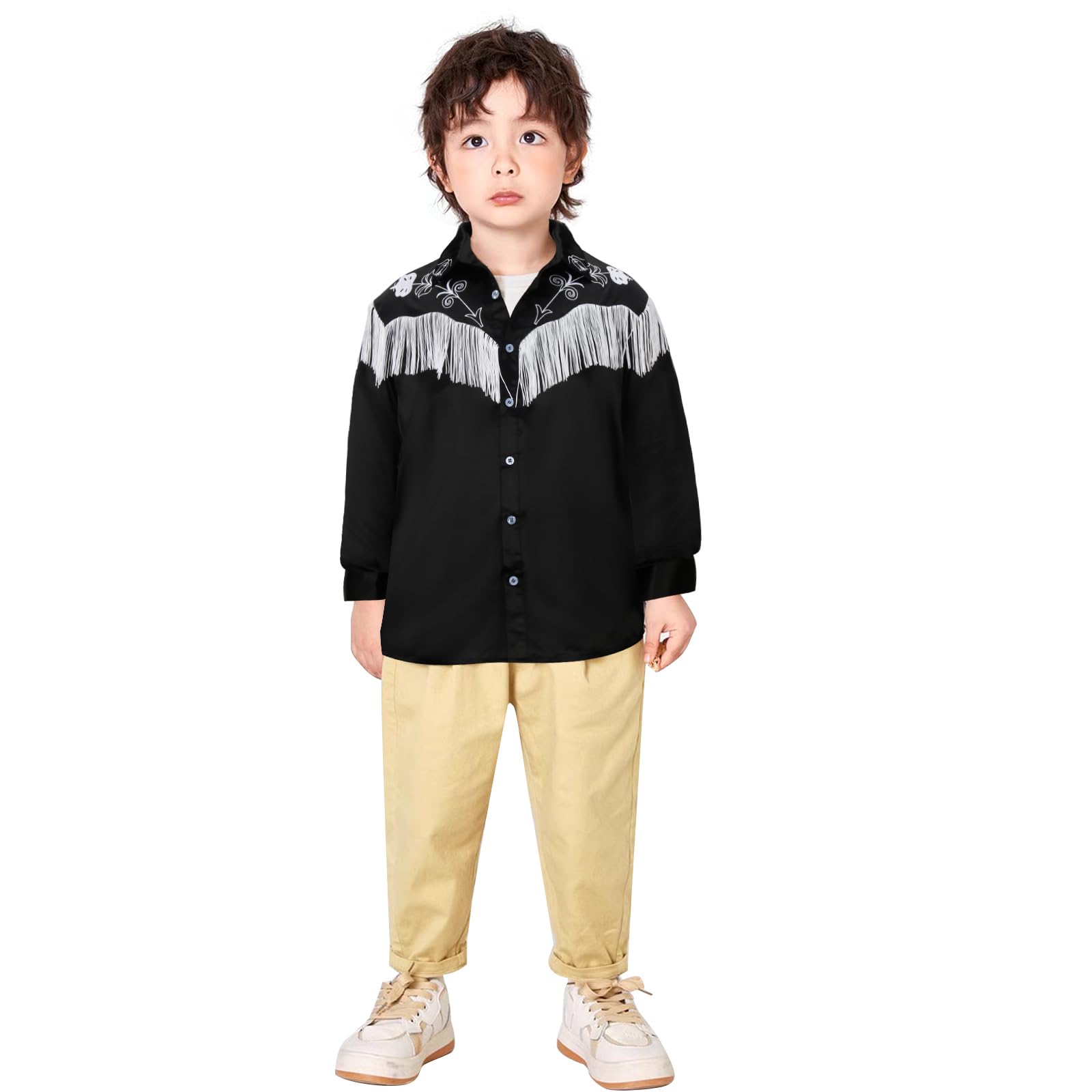 HLENOK Kids Ken Western Cowboy Costume Fringe Shirt Boys 80s 90s Doll ...