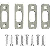 Deadbolt Strike Plate Door Backplate 1" x 2-1/4" Round Corner (Matte ...