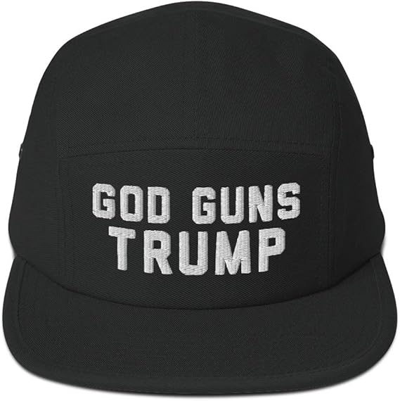God Guns and Trump 2nd Amendment Trump 45 Camper 5 Panel Hat Black at ...