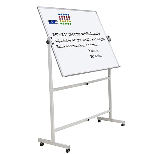 Mobile Dry Erase Board Magnetic Whiteboard on Wheels (Aluminium Frame ...
