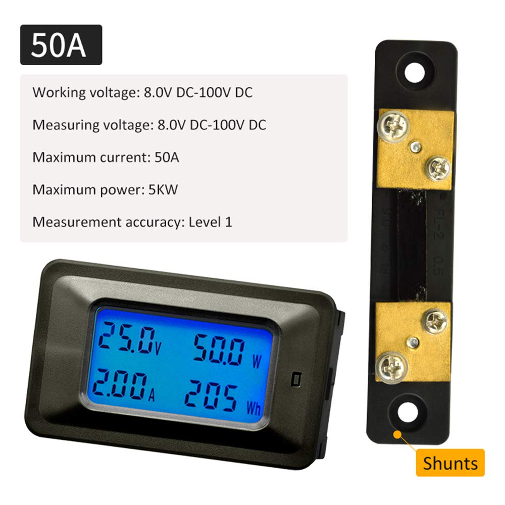 Auto e Moto Multimetri elettrici KKmoon PC05-50A LCD DC 8-100V Tester ...