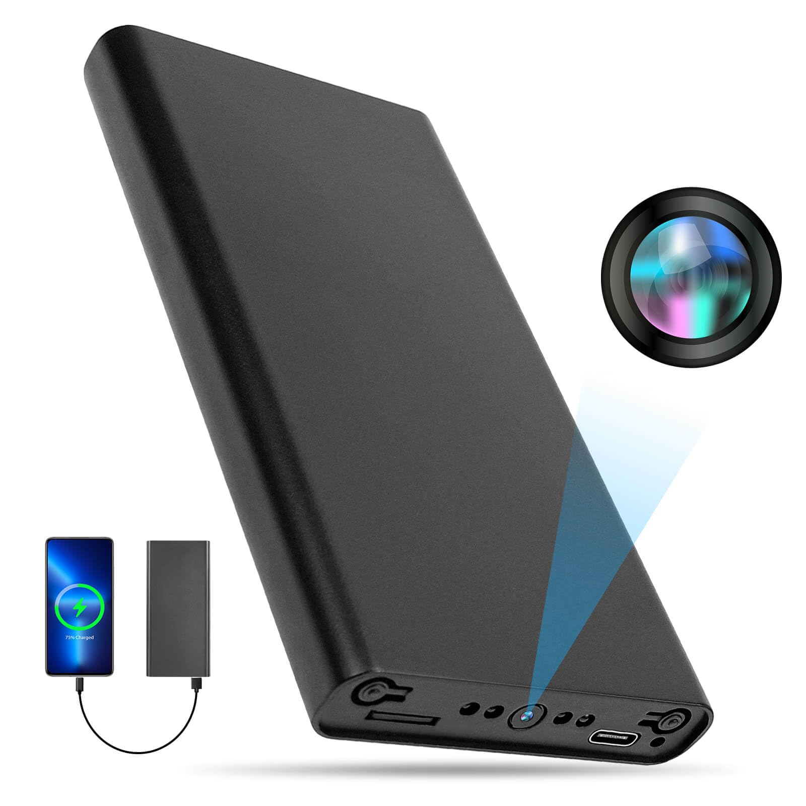 Mini Hidden Camera, spy Camera, HD 1080P. 10000mAh Power Bank Camera ...