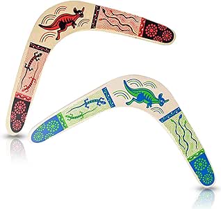 Amazon.com : ArtCreativity Wooden Boomerangs, Set of 2, Classic ...