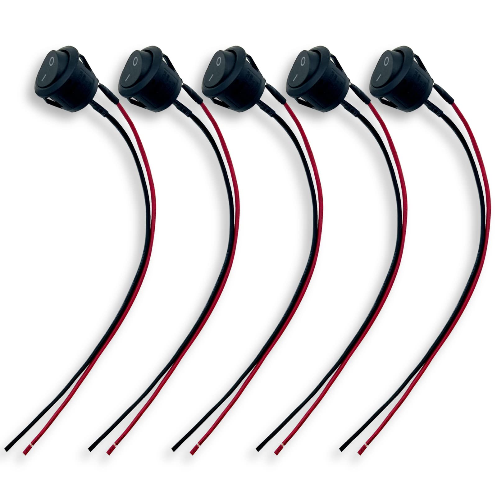 Mua 5PCS ON Off Round Rocker Switch SPST, 12 Volt DC Mini Circle Toggle ...