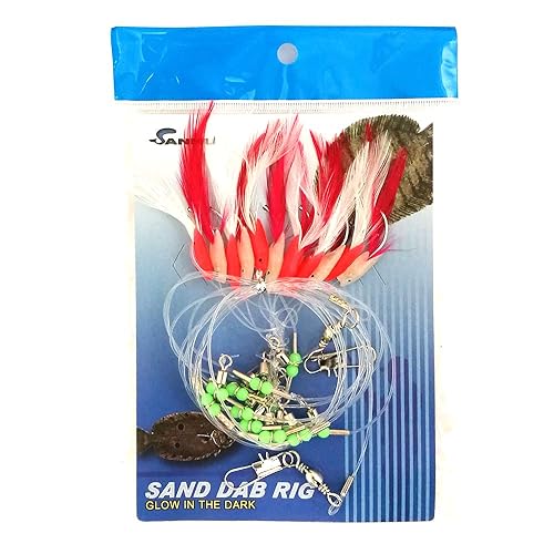 Sand Dab Rigs #C 12 Hook Glow in Dark 3 Packs in Bahrain | Whizz Bait Rigs