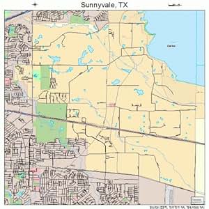 Amazon.com: Large Street & Road Map of Sunnyvale, Texas TX - Printed ...