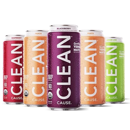 CLEAN Cause Low Calorie Variety Pack USDA Organic Sparkling Yerba Mate ...
