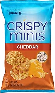 QUAKER CRISPY MINIS Gluten-Free Cheddar Flavour Rice Chips, 100 g (Pack ...