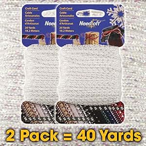 Amazon.com: #33 Iridescent White - Needloft Craft Cord 2 Pack 40 Yards ...