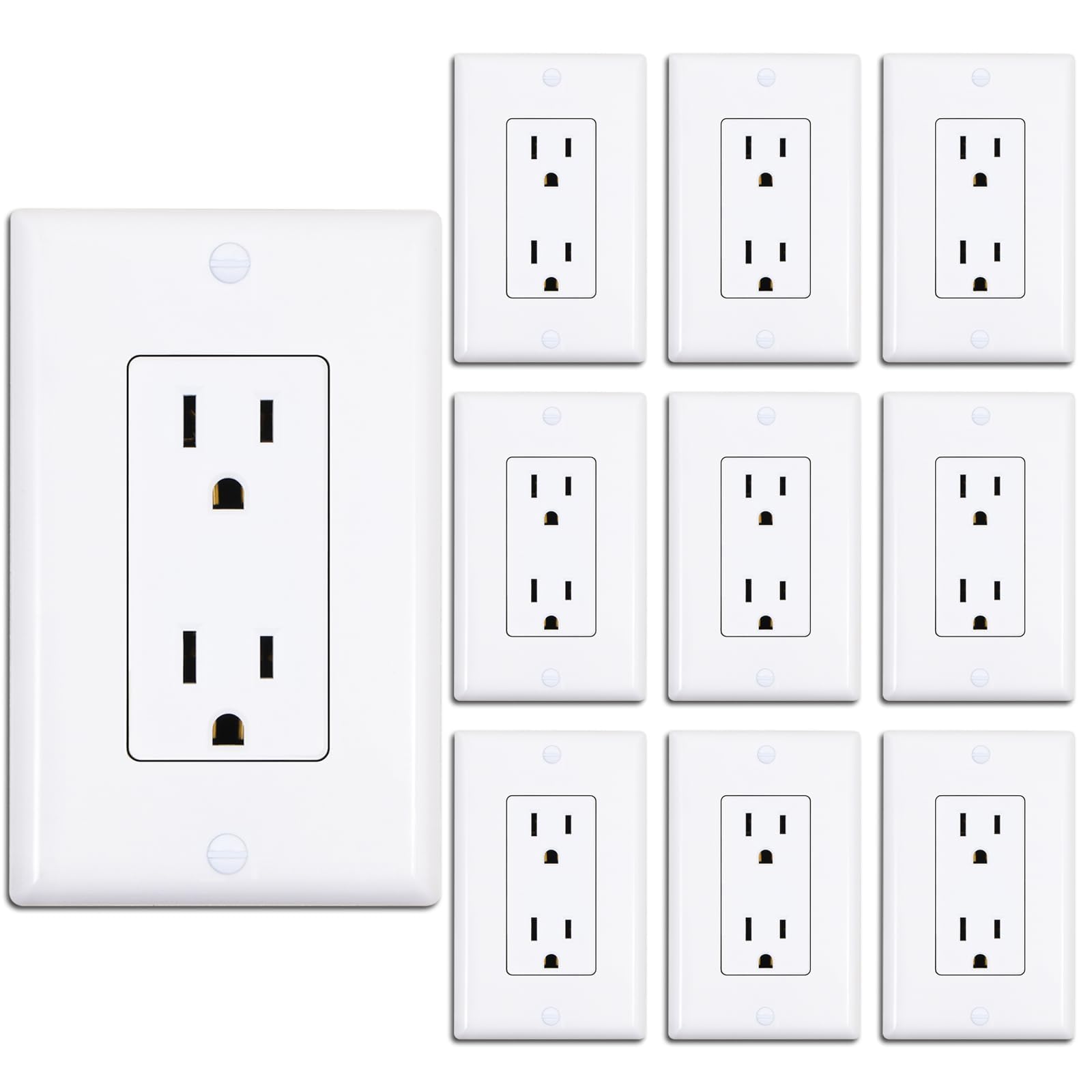 Mua ThunderWay Decorator Receptacle Outlet with Wall Plate, Non-Tamper ...