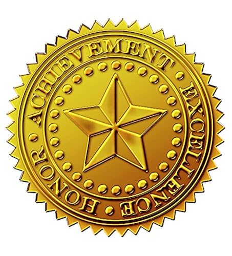 Great Papers! Star Embossed Official Gold Foil Certificate Seal for ...