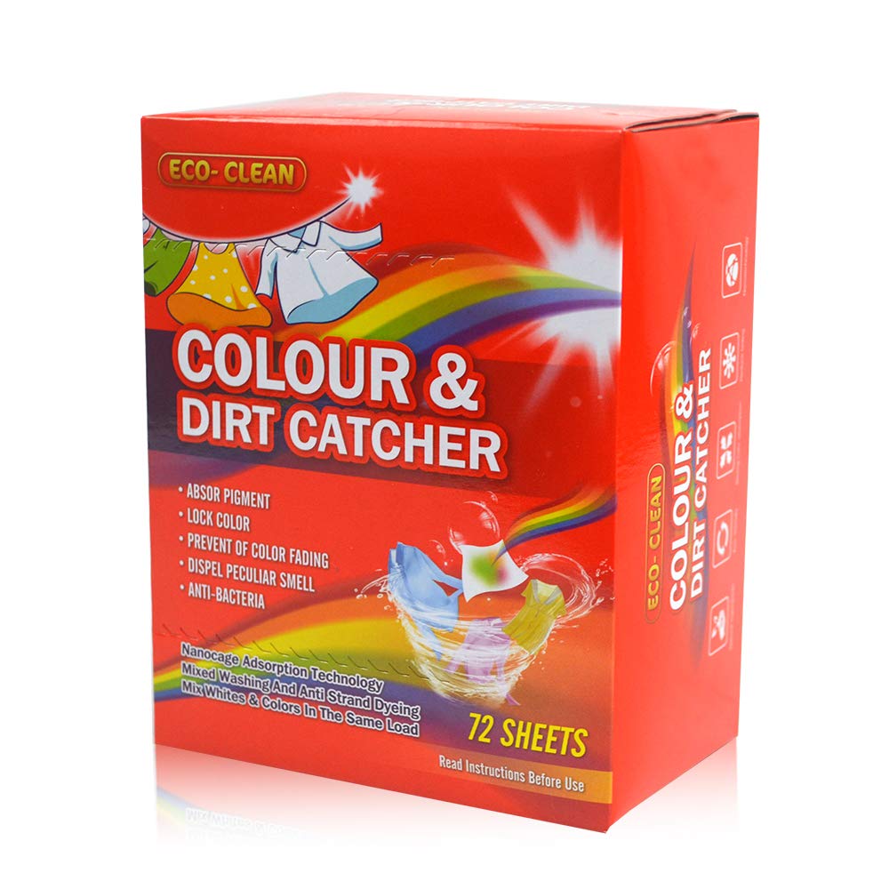Color Catcher For Laundry Dye Trapping Sheets 72 Count Prevent Light