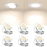 Amico 12 Pack 6 Inch 5CCT Gimbal LED Recessed Lighting, Directional ...