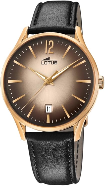 Lotus Watches Mens Analogue Classic Quartz Watch with Leather Strap ...
