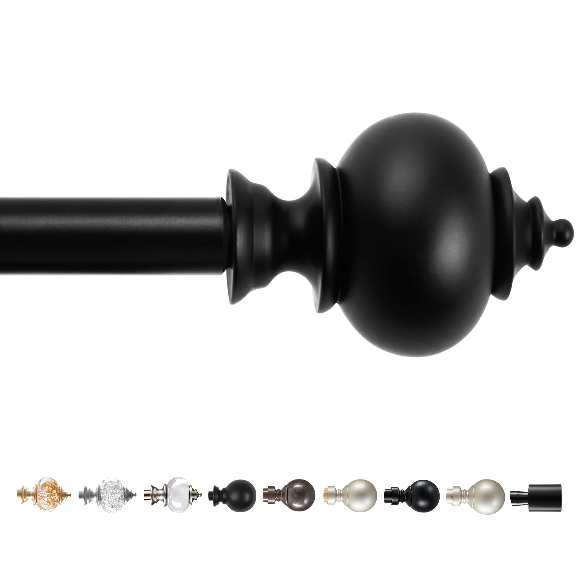 Deconovo Black Curtain Rods for Windows 30 to 48 Inches, Adjustable ...