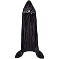 Amazon.com: Unisex Hooded Cloak Long Velvet Cape for Halloween ...