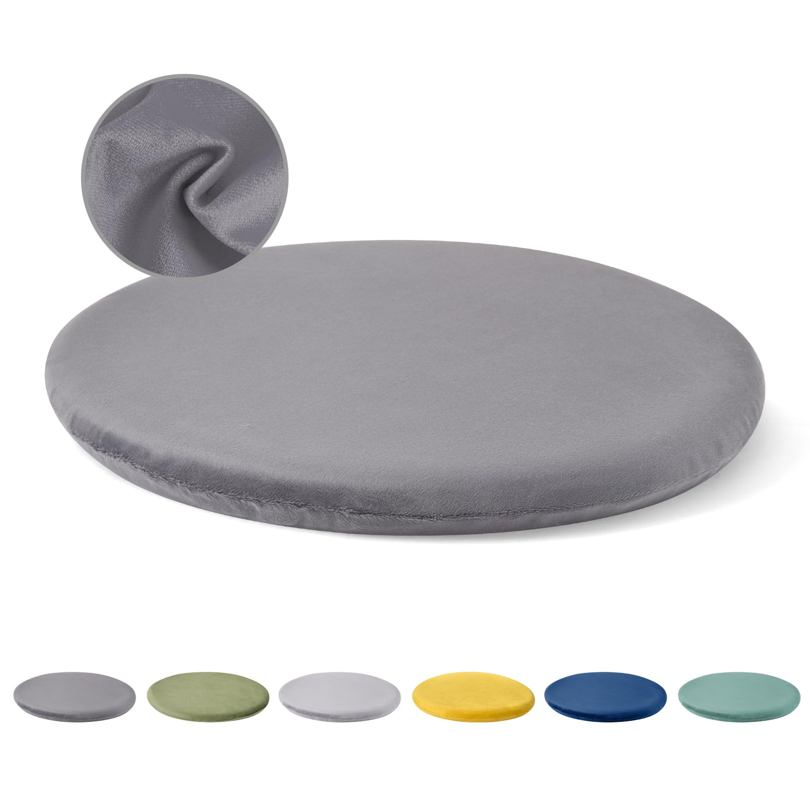 Round Memory Foam Chair Cushion Circle Bar Stool Pad Detachable Chair ...