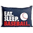 Amazon.com: ChalkTalkSPORTS Eat Sleep Baseball Pillowcase | Home Decor ...