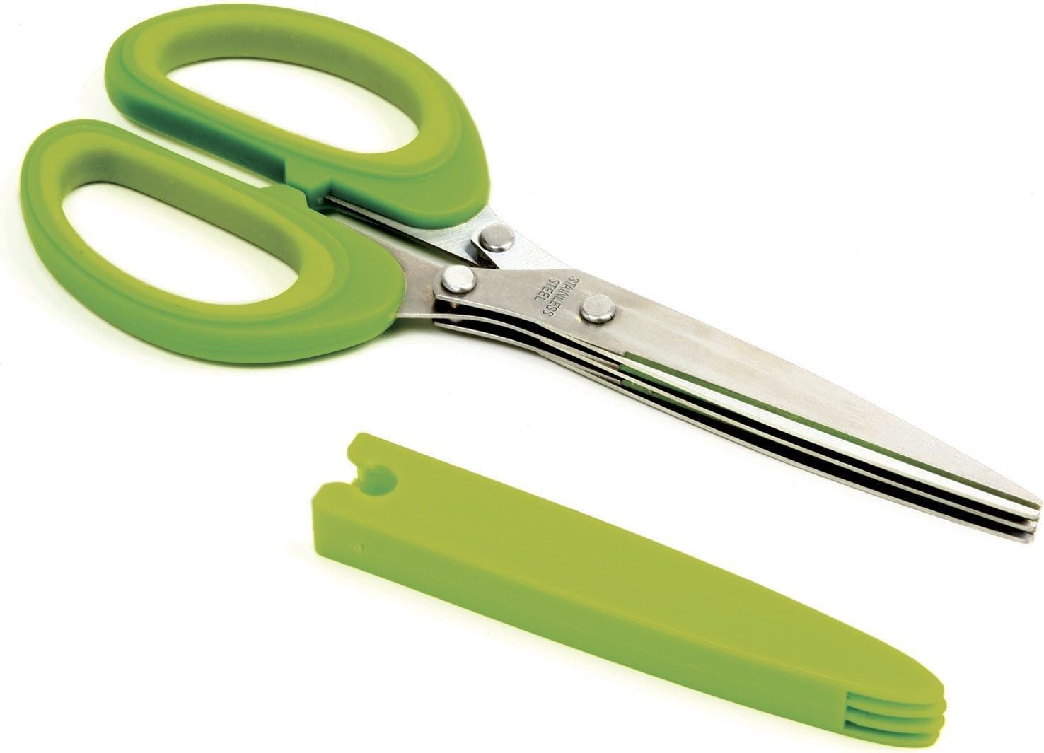 Norpro Triple Blade Herb Scissors with Blade Cleaner, Green – BigaMart