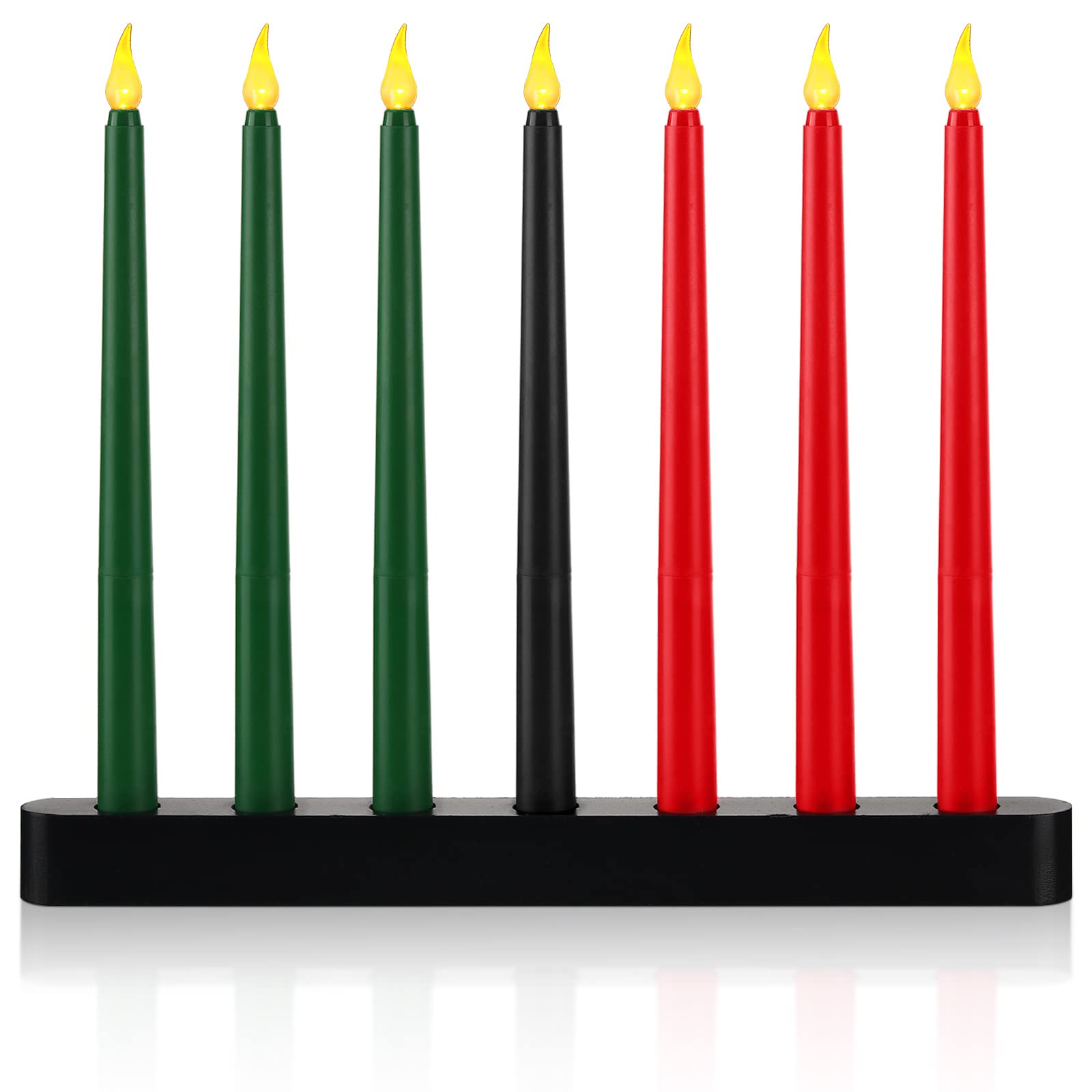 8 Pieces Kwanzaa Kinara Set 7 Kwanzaa LED Candles and 1 Kwanzaa Candle ...