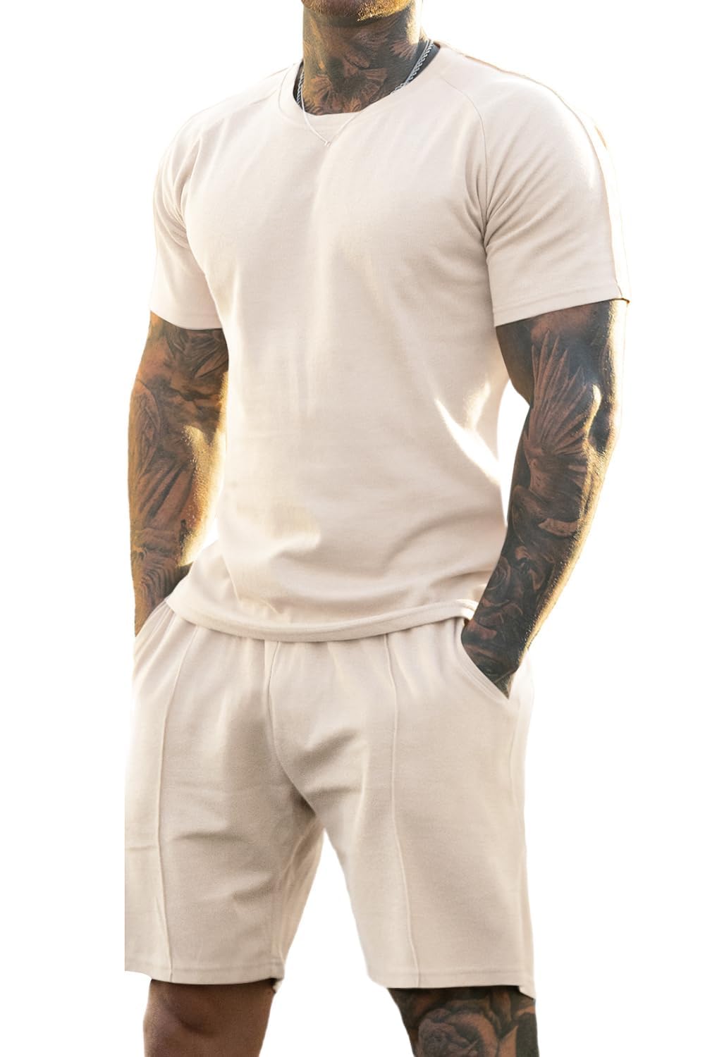 GINGTTO Mens Beach Outfits 2 Piece Casual Vacation Short Sets for Men ...