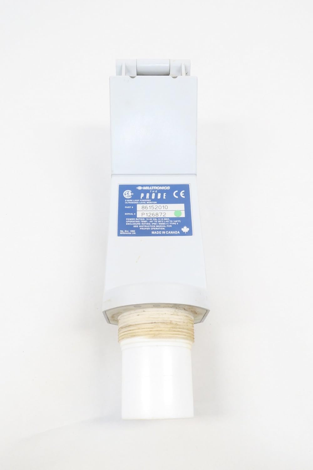 MILLTRONICS 86152010 THE PROBE ULTRASONIC LEVEL MONITOR 12-30V-DC ...