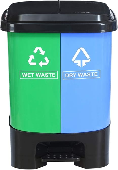 Takdir Enterprise Plastic Modern 2 in 1 Dustbin - Dry Waste and Wet ...