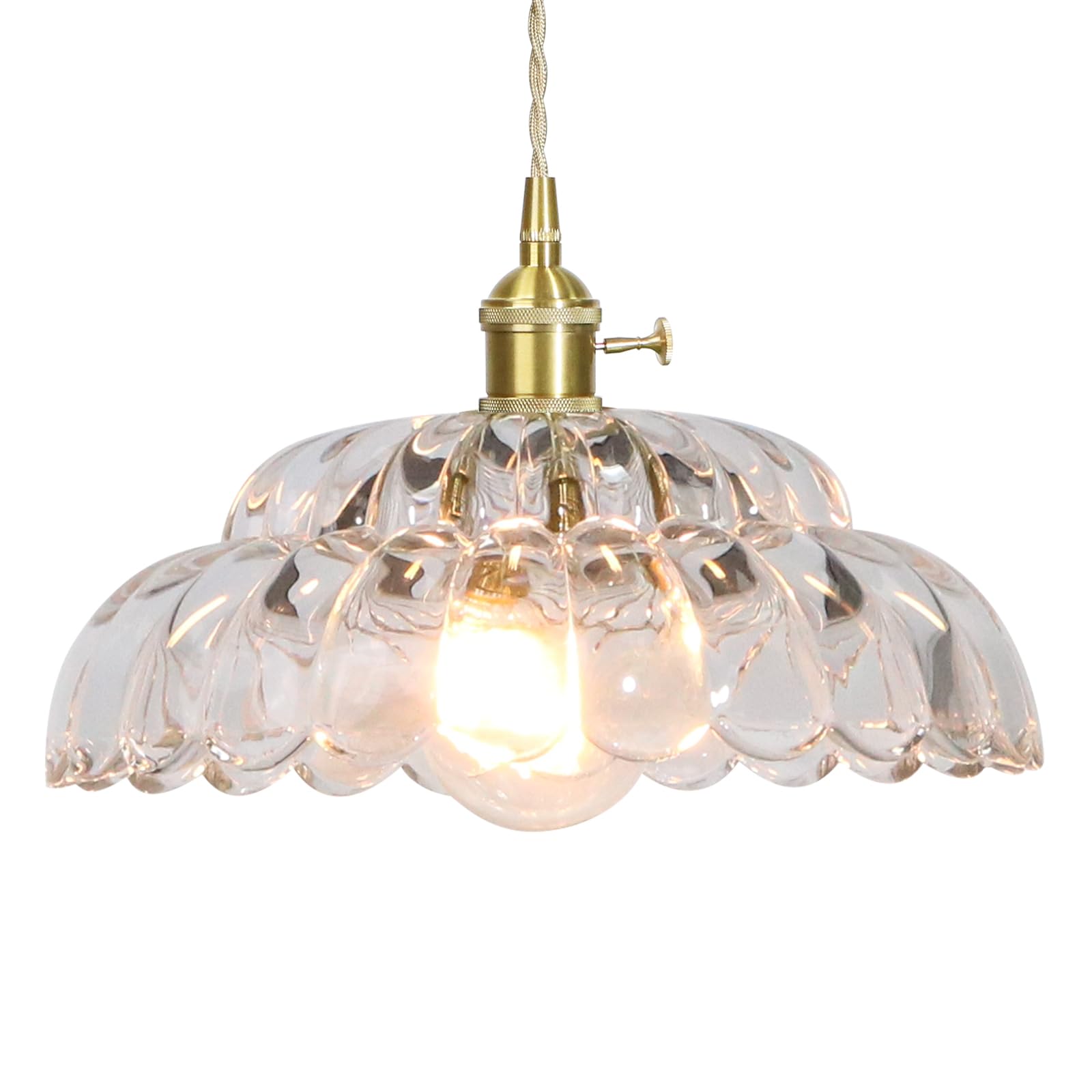 blusun Glass Pendant Light Vintage Light Fixtures, Clear Glass Pendant ...