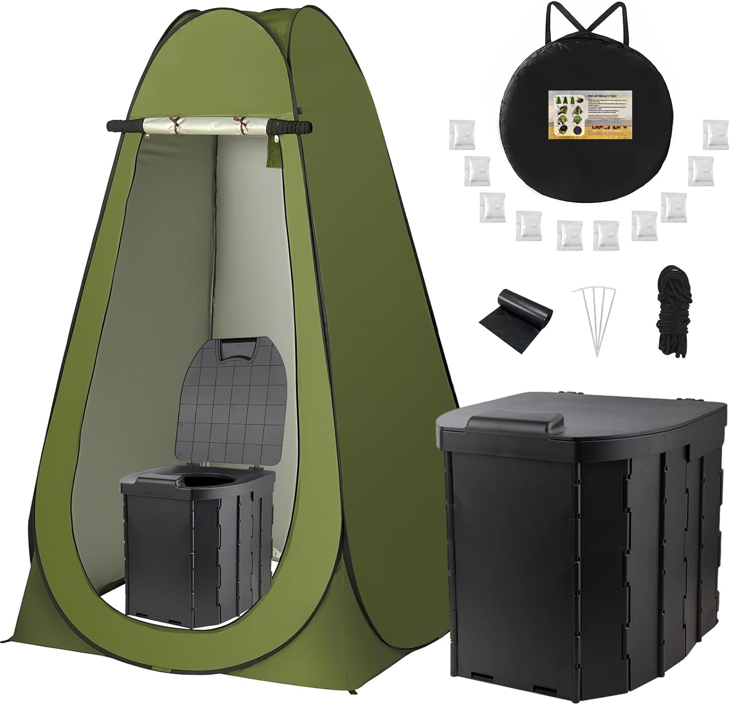 Pop Up Privacy Tent, Portable Camping Toilet Kit, Instant Outdoor ...