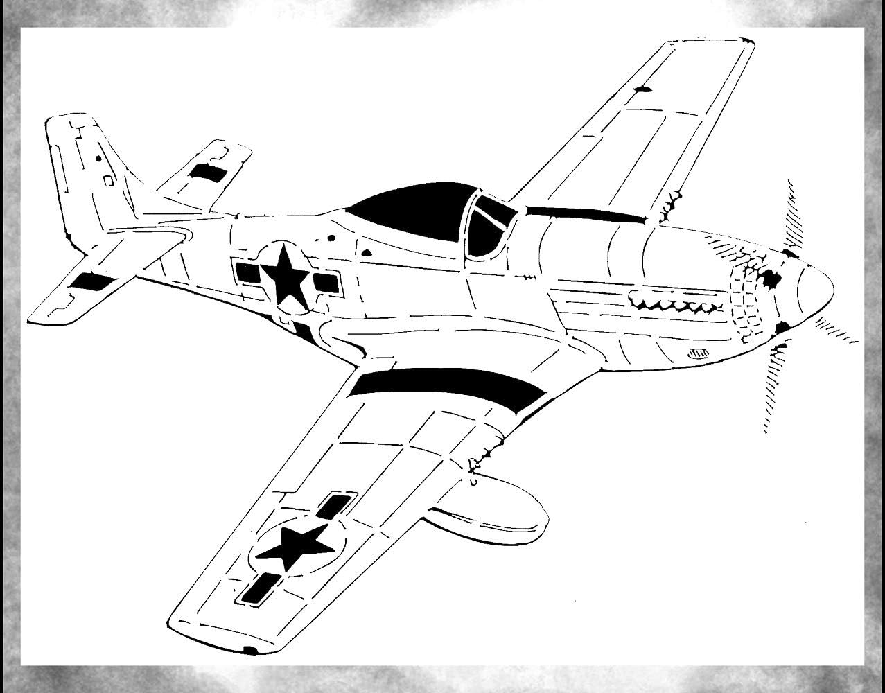 Amazon.com: WWII P51 Mustang Plane Airbrush Stencil, Template