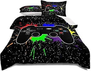 Gaming Bedding Set Full Size Gamer Comforter Set for Boys Girls Kids ...