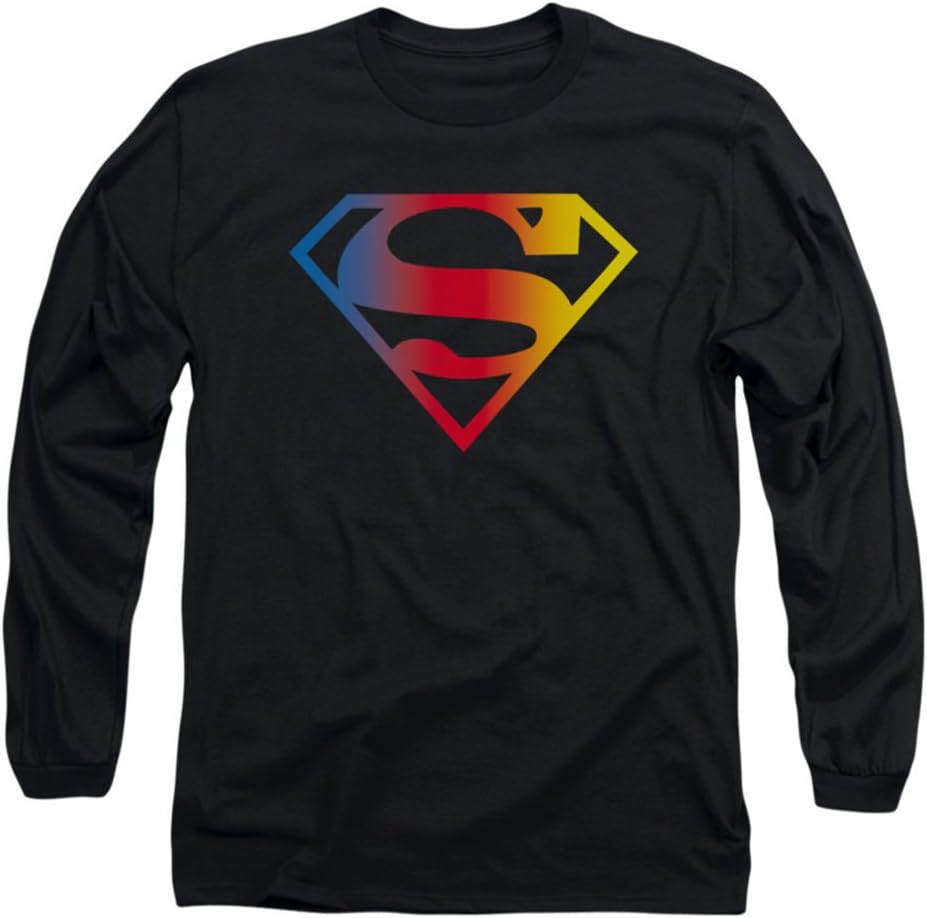 Superman Long Sleeve Gradient Logo Longsleeve Shirt Size L : Amazon.com ...