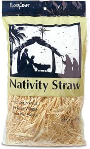 Hay Bale FloraCraft Natural Nativity Straw - 4 Oz Bag Of Golden Barley ...