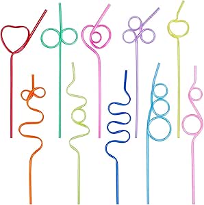 Amazon.com: Tomnk 60pcs Crazy Straws Silly Colorful Drinking Straws Fun ...