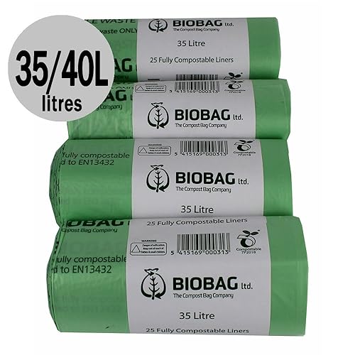 35/40 Litre x 50 Compostable Bags - Biobag Kitchen Food Waste Compost ...