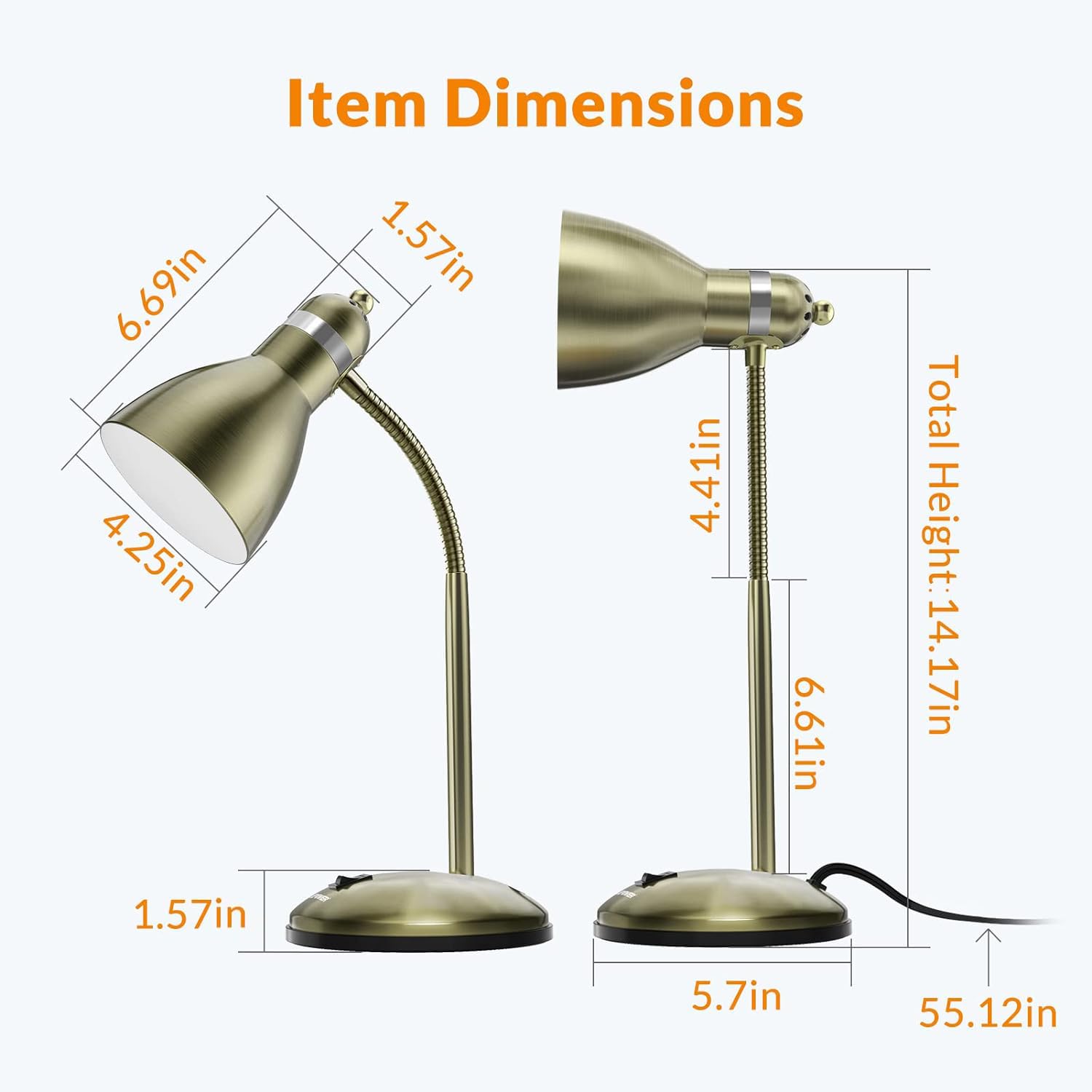 Mua LEPOWER Metal Desk Lamp, Adjustable Goose Neck Table Lamp, Eye ...