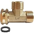 Amazon.com : Joywayus Brass Swivel Pipe Fitting Tee - 3-Way Adapter, 3/4" GHT Female Male Male ...