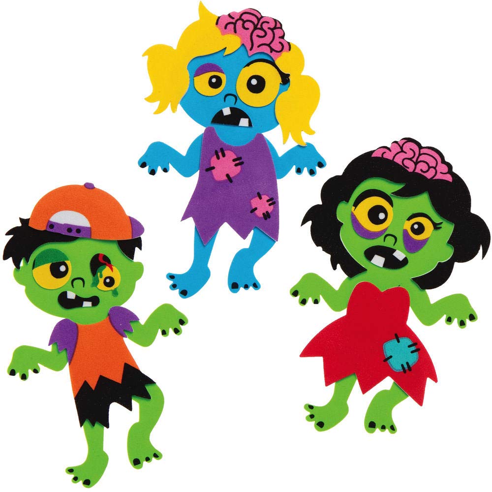 Baker Ross AX265 Zombie Mix & Match Magnet Kits – Pack of 8, Halloween ...