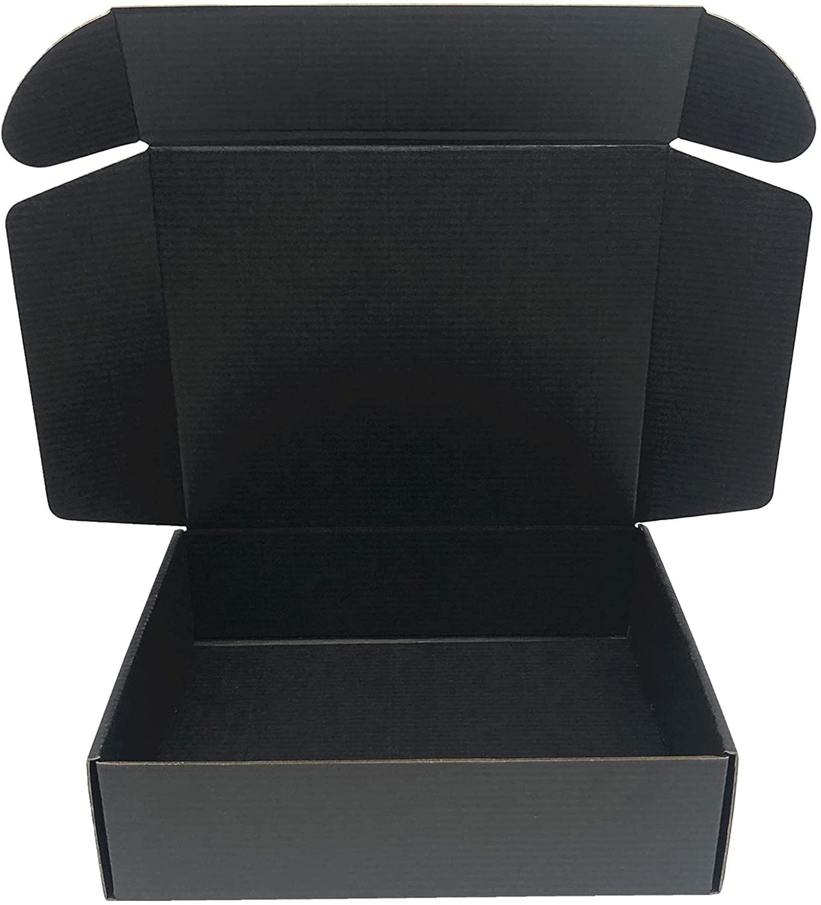 Black Cardboard Shipping Box 15x11x3 Inch Corrugated Packaging Storage ...
