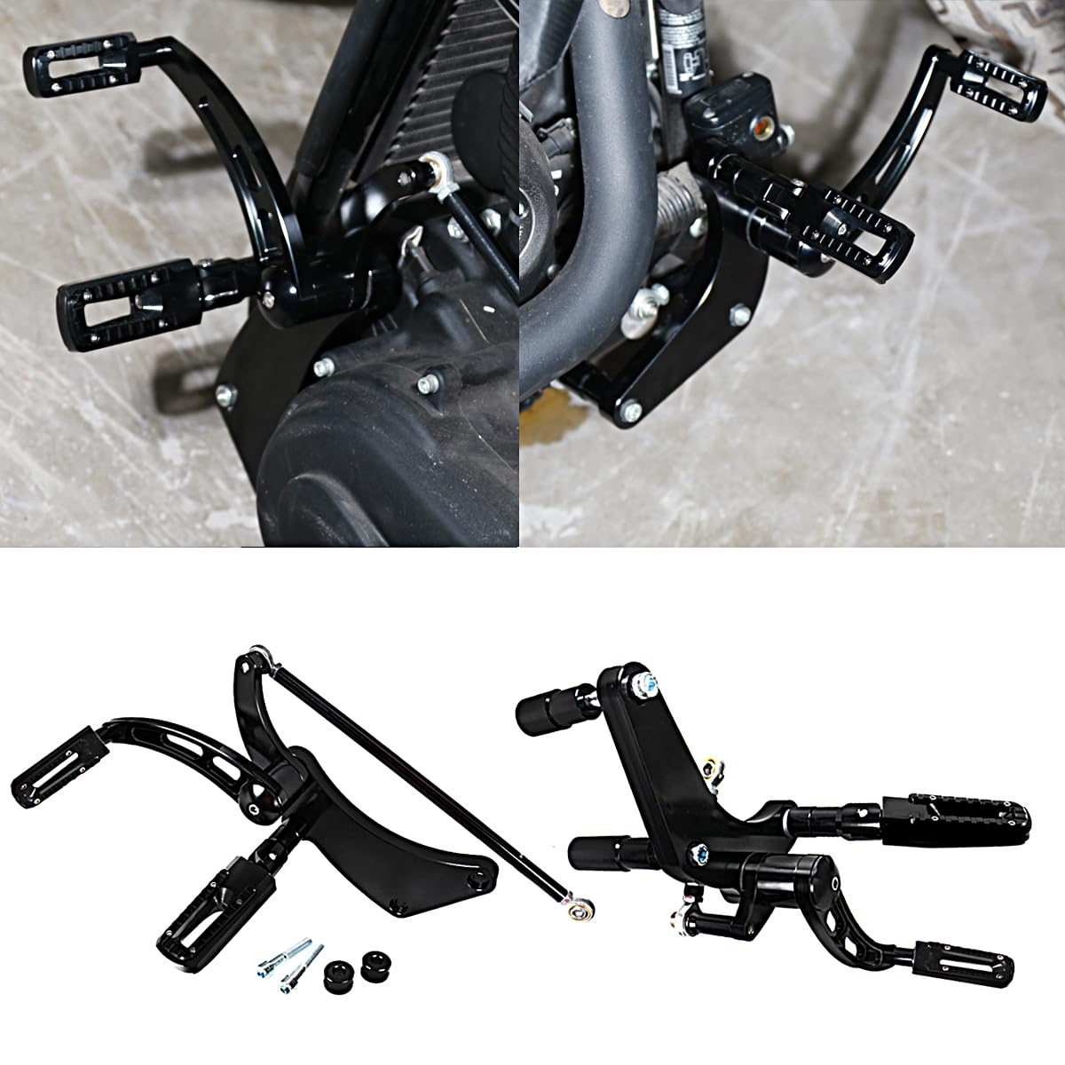 Motorcycle All Black Forward Control Kits For Harley Softail Street Bob ...