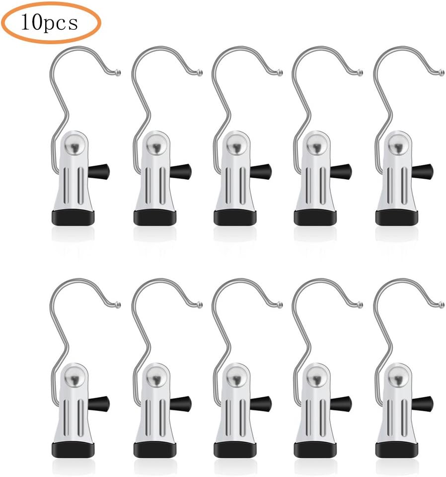 MINGZE 10 Piezas Gancho Colgante de lavandería de Acero Inoxidable ...