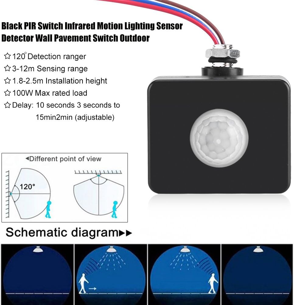 Motion Sensor, Infrared Motion Detector PIR Sensors IP65 Waterproof ...