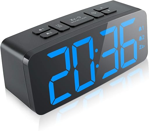 Digital Alarm Clock, NEW UPGRADED 6.3" Large LED Display Digital Alarm ...