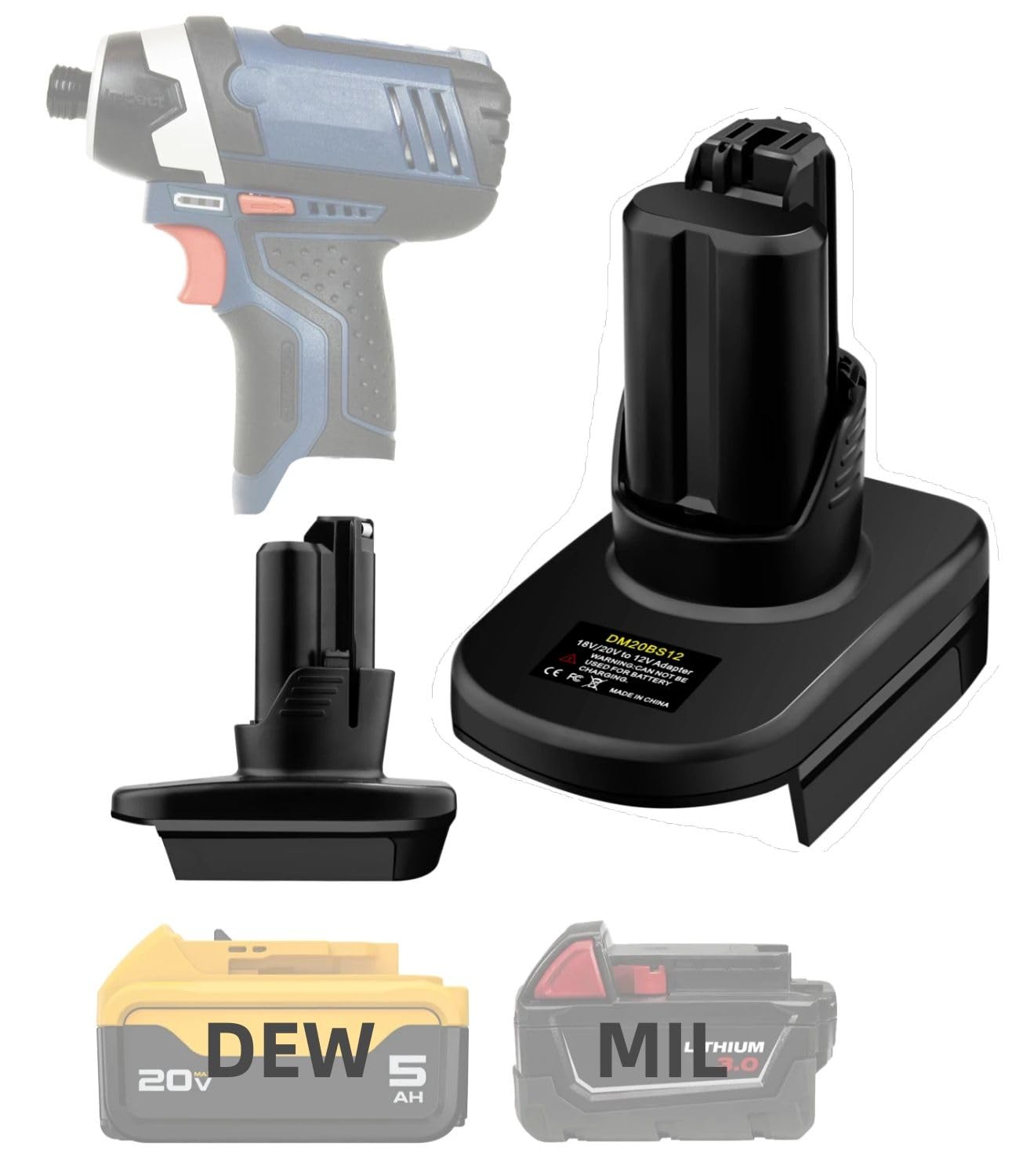 Battery Adapter for Bosch 12V Cordless Power Tools,Adaptor Compatible ...