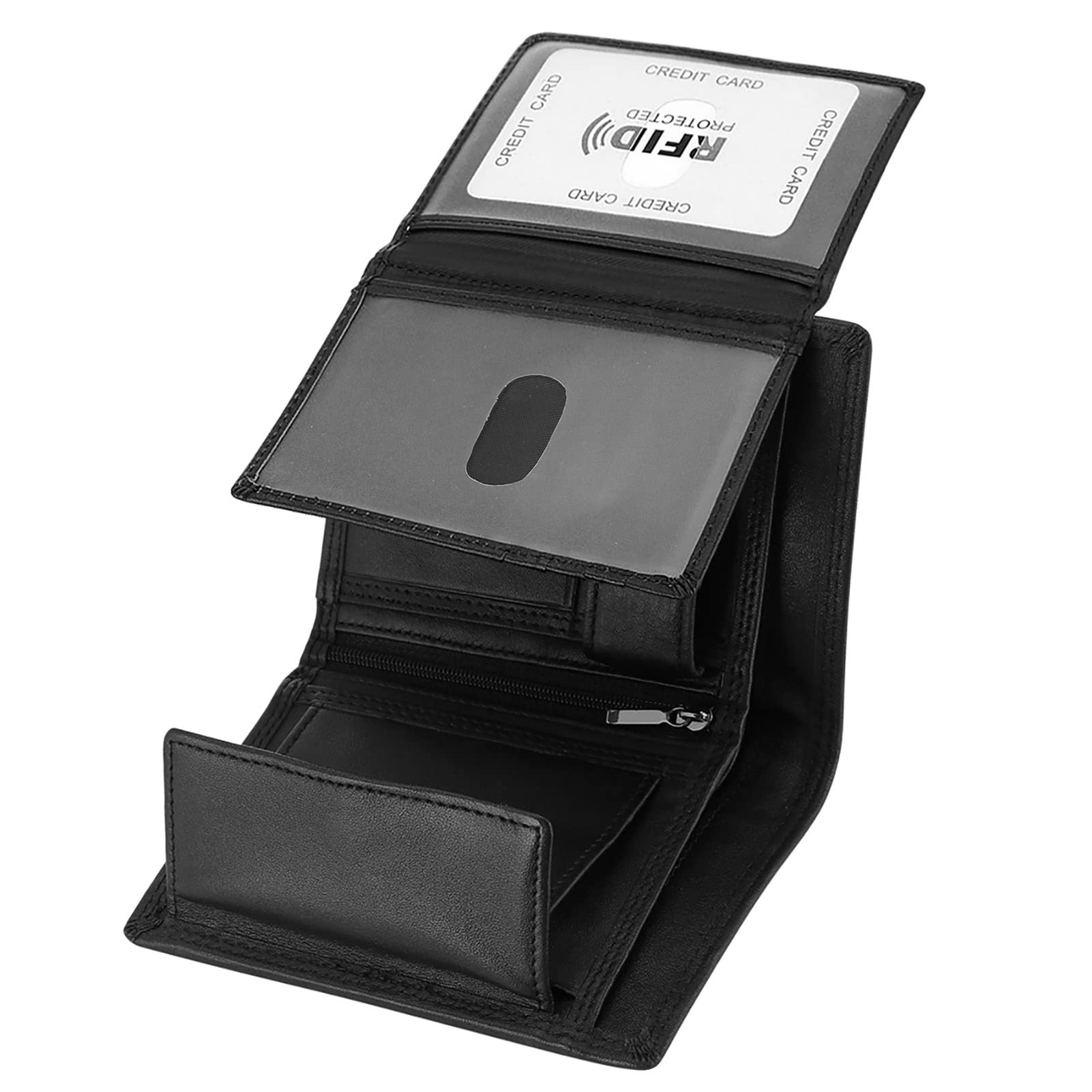 HAWEE Trifold Billfold RFID Blocking Cowhide Leather Wallet for Men 10 ...