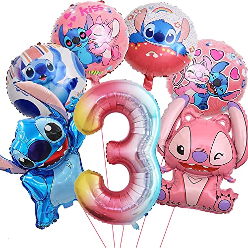 7 PCS Stitch Birthday Party Balloons Stitch Birthday Party Decorations ...
