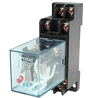 Amazon.com: URBEST HH52P AC 24V Coil DPDT 8 Pins Electromagnetic Power Relay w DYF08A Base ...