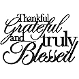 Amazon.com: KOYILTD Classic Thankful Grateful Blessed Wall Decor Black ...