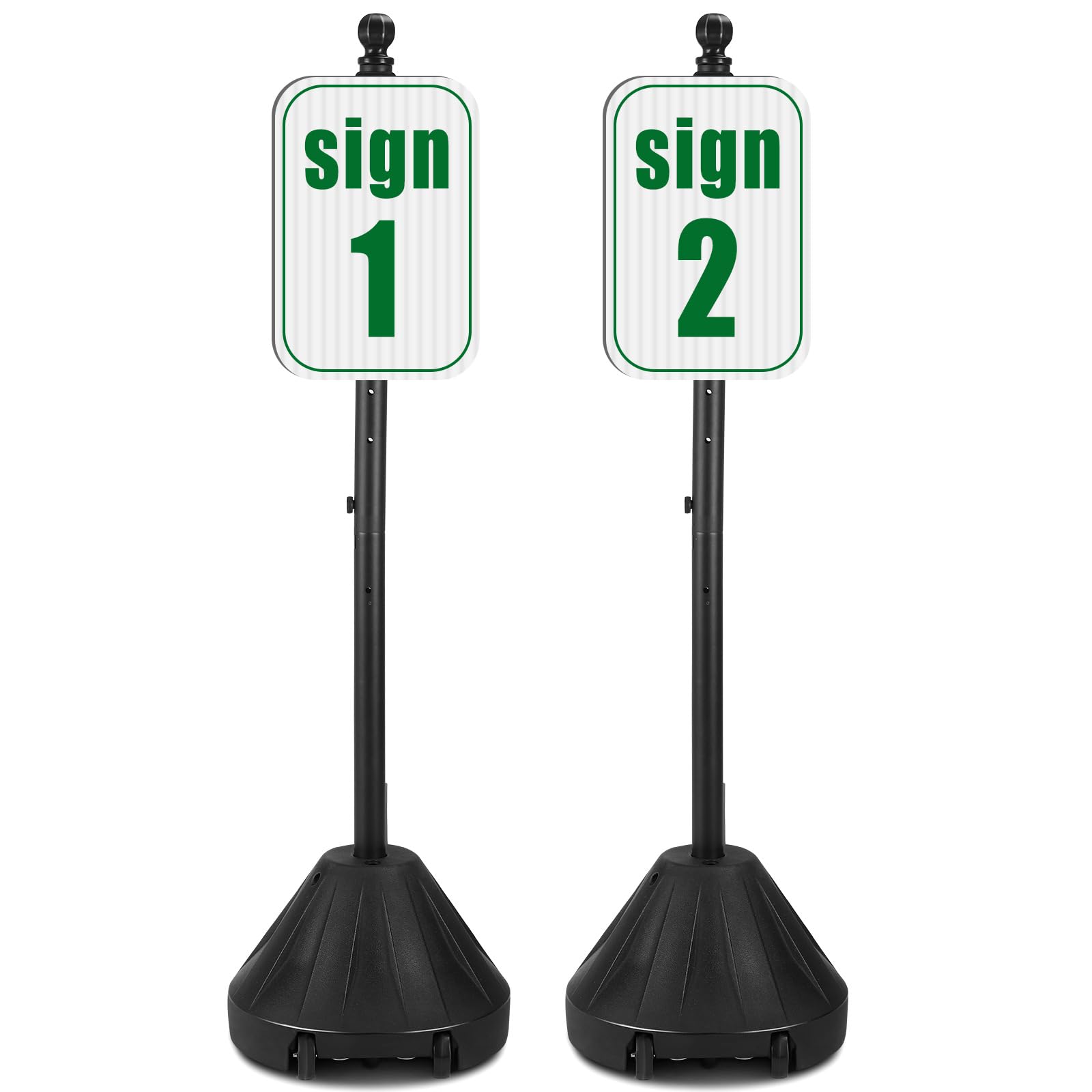 MorningRo 2 Pack Portable Sign Pole, 62 Inches Tall Black Portable Sign ...
